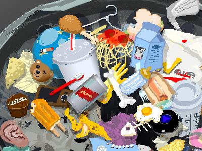 Pixel Trash by Jeff Kahooilihala on Dribbble