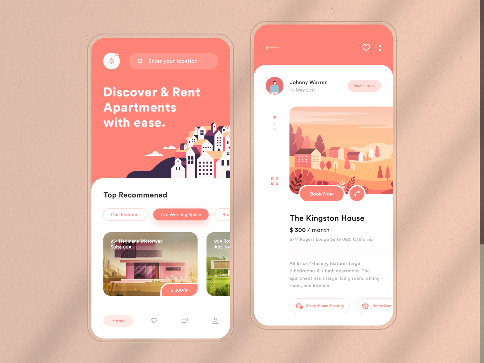 //UI Design Discover & Rent Apartments with Ease. by msdesigns on Dribbble