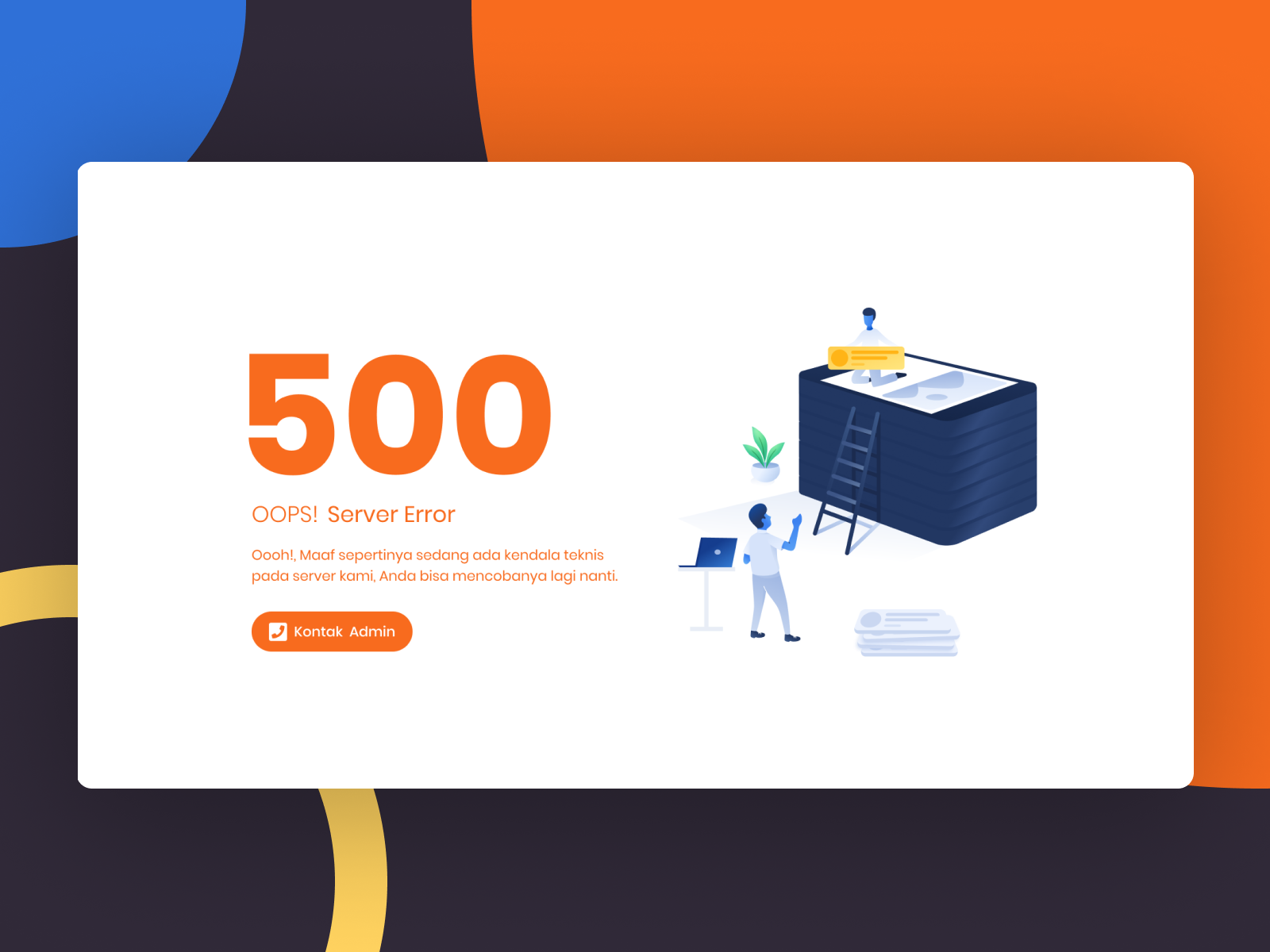 500 error page by Ahmad Aji Santoso on Dribbble
