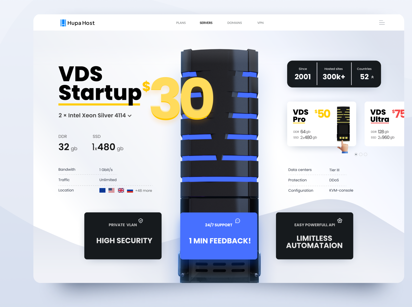 Hosting UI/UX Site Design by Orbitlix on Dribbble