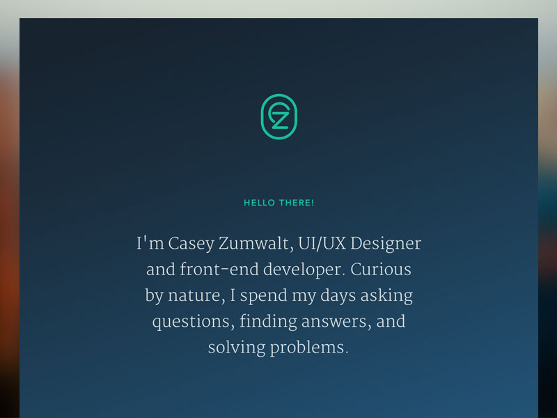 Personal Site Overhaul by Casey Zumwalt on Dribbble
