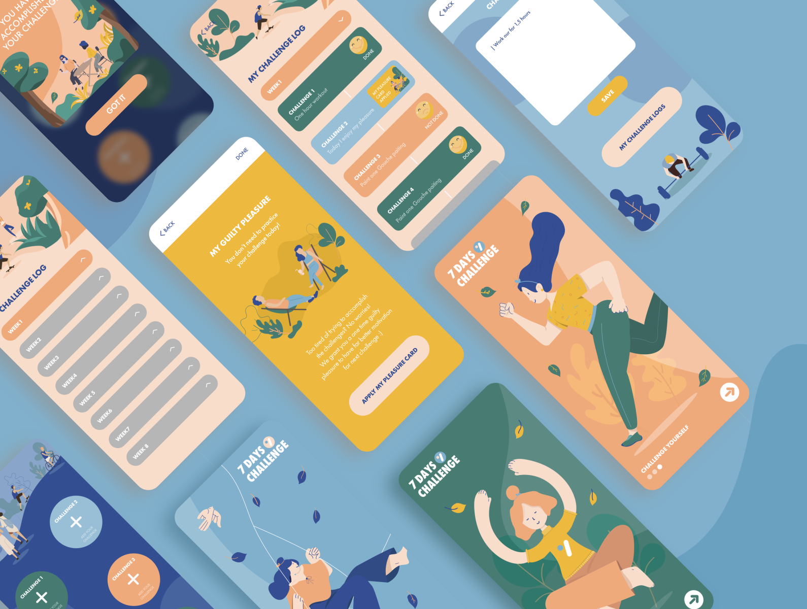 7 Days Challenge App by Melody Shoo on Dribbble