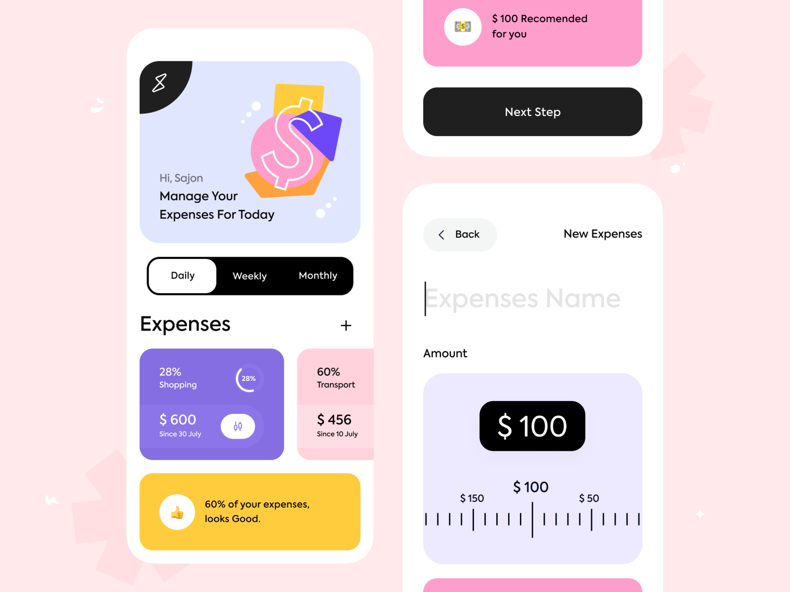 Expense Manager App By Sajon For Orix Creative On Dribbble