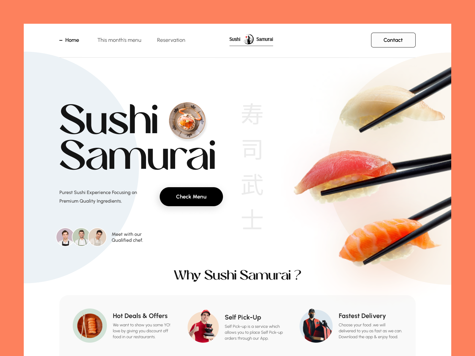 Sushi Samurai Web Header. by Sajon on Dribbble