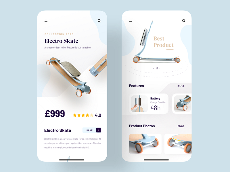 Electro Skate App by Sajon for Ofspace UX/UI on Dribbble