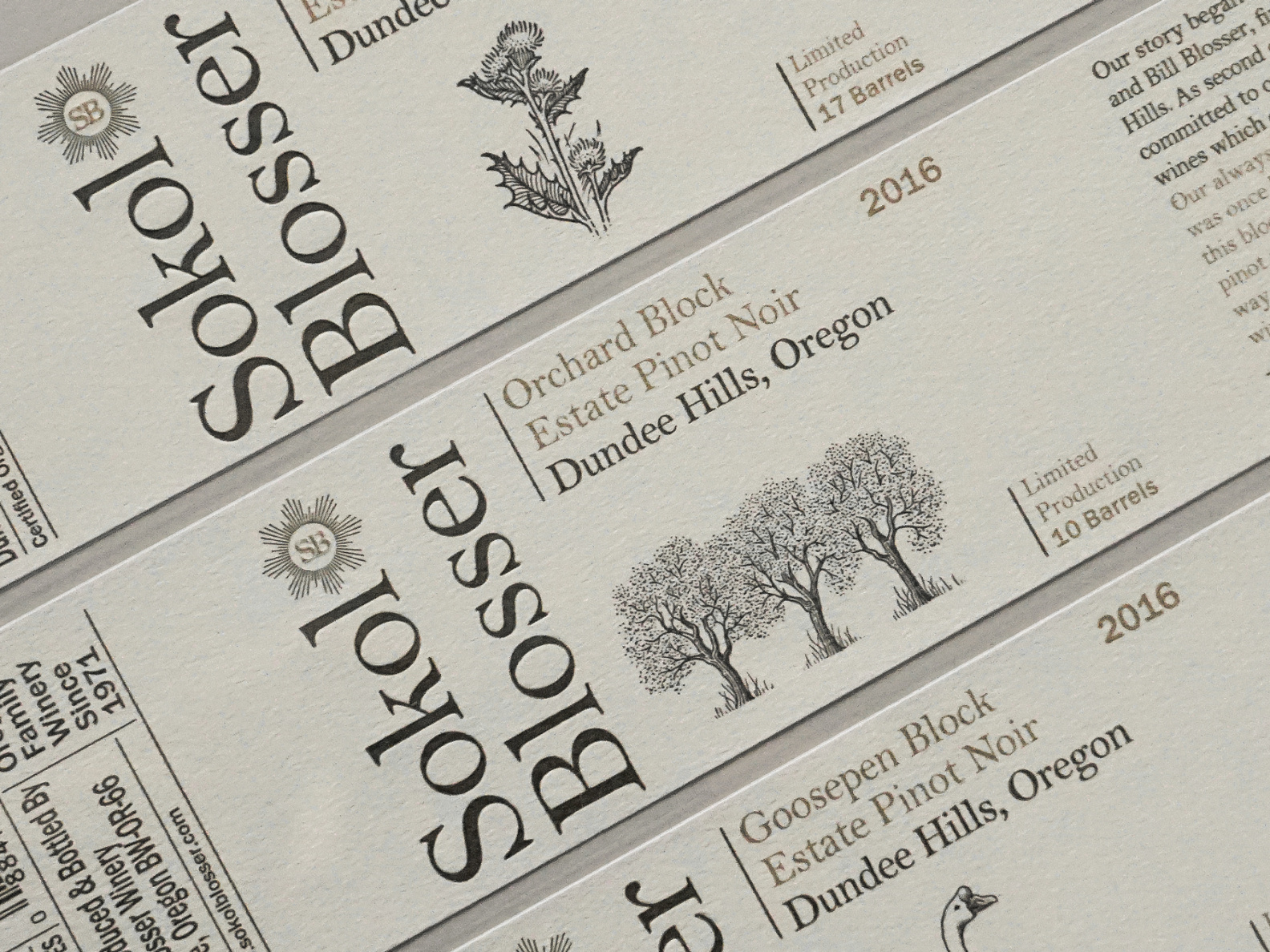 Sokol Blosser Wine Label Illustrations by Jared Tuttle on Dribbble