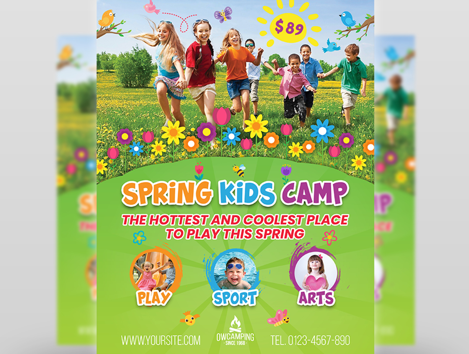 Spring Kids Camp Flyer Template by OWPictures on Dribbble