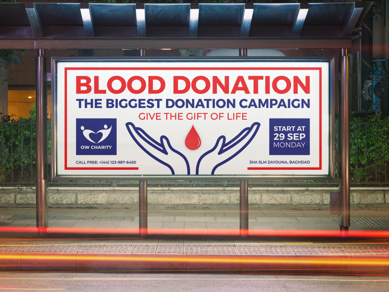 Blood Donation Billboard Template by OWPictures on Dribbble