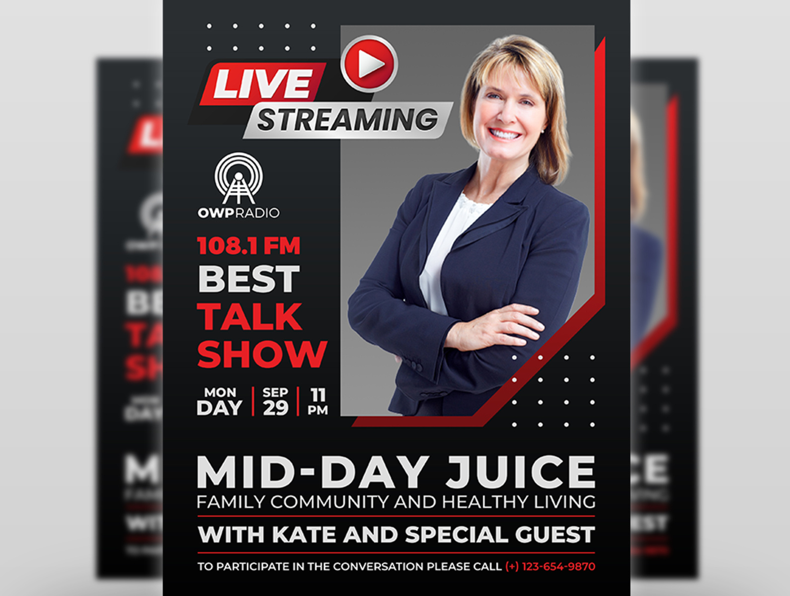 Dribbble 02 Radio Talk Show Flyer Template jpg By OWPictures