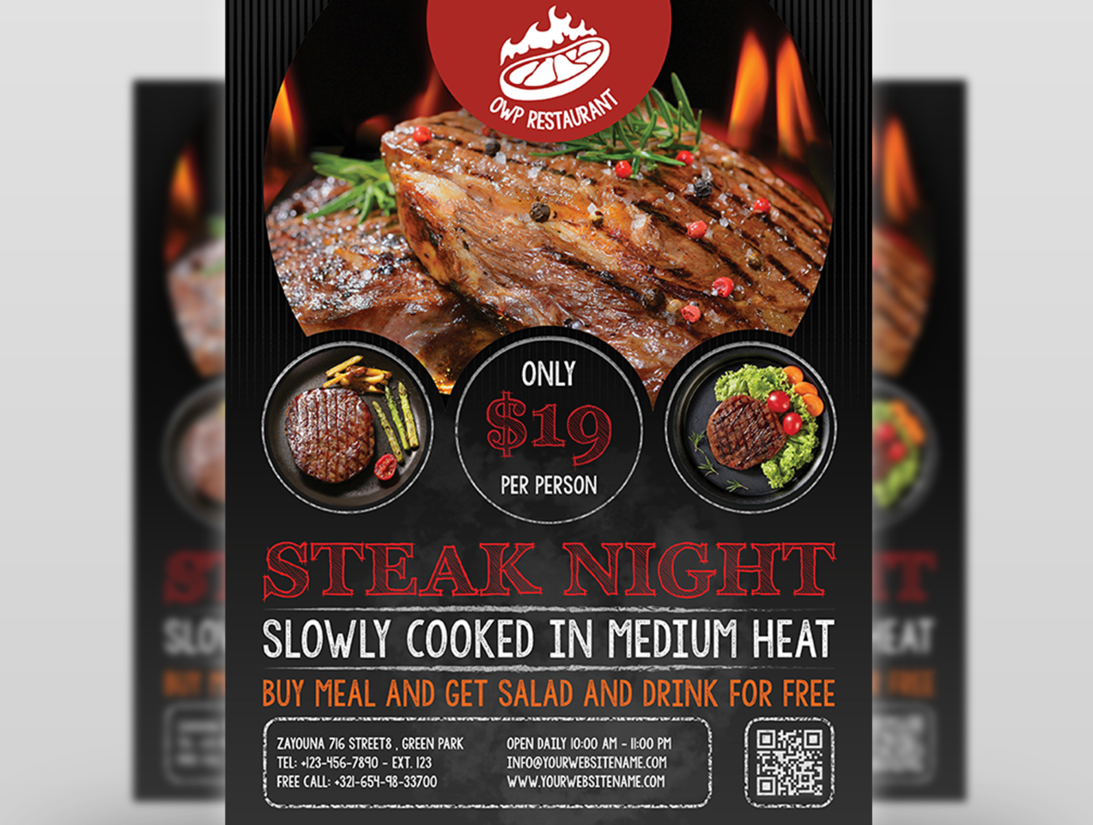 Grill Steak Flyer Template by OWPictures on Dribbble