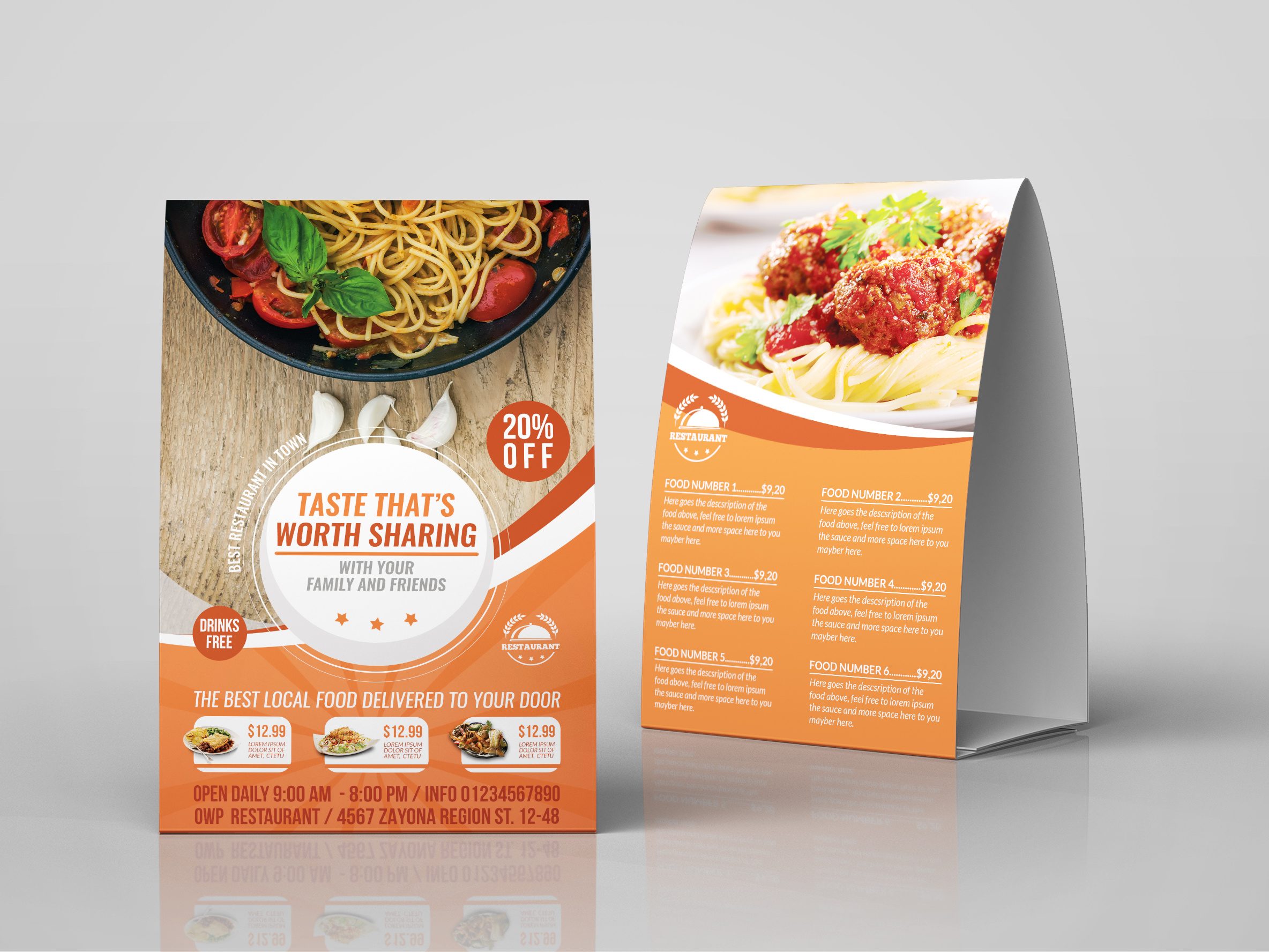 Dribbble 03 restaurant table tent template jpg By OWPictures