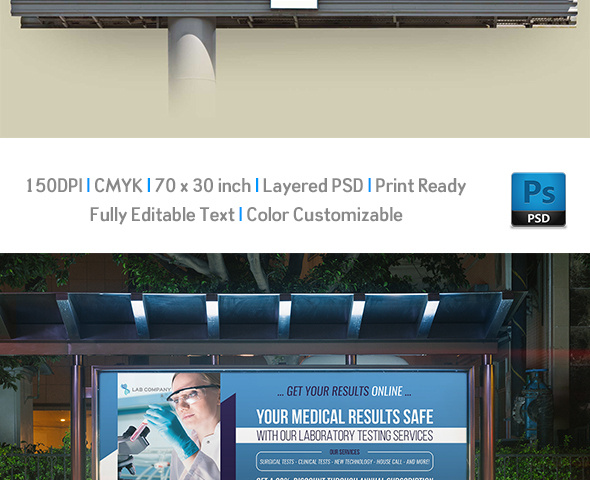 Medical Laboratory Billboard Template by OWPictures on Dribbble