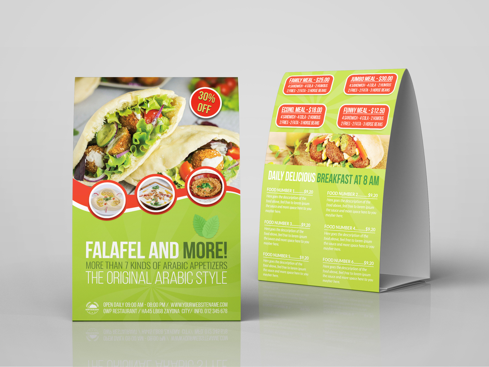 Restaurant Table Tent Template by OWPictures on Dribbble