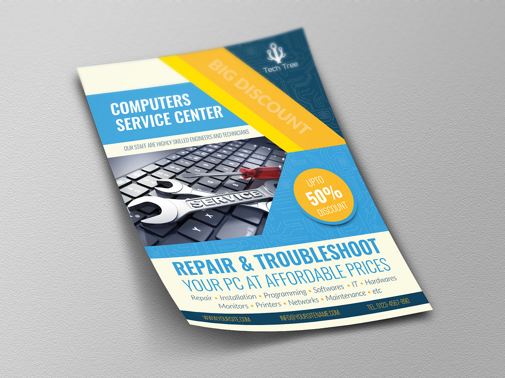 Computer Services Flyer Template by OWPictures on Dribbble