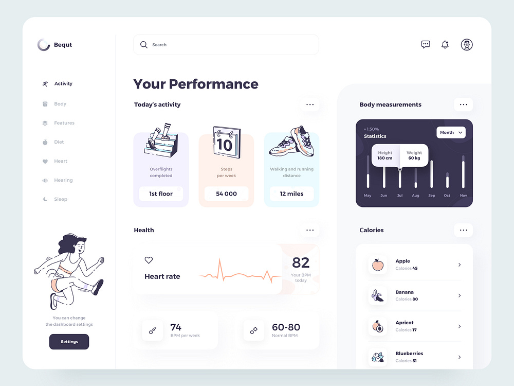 The Bequt dashboard user interface design by Taras Migulko on Dribbble