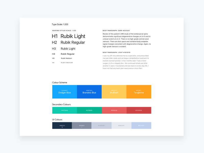 App Style Guide by Michael Wong on Dribbble