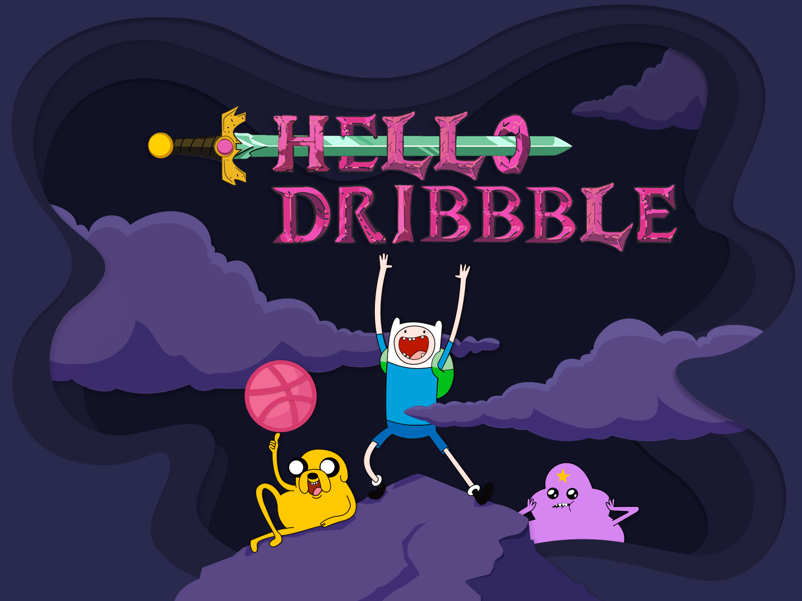 Hello Dribble by Nika Nikitina on Dribbble