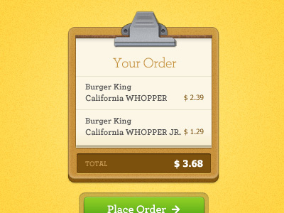 Your Order by Jaemin Bae on Dribbble