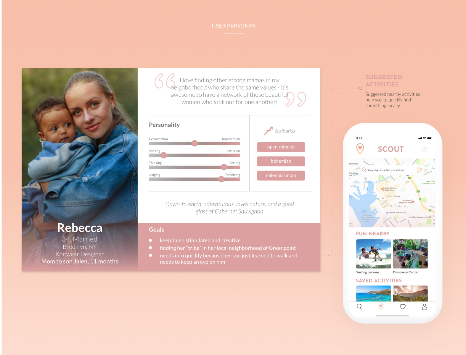 User Personas for SCOUT UX UI Geolocation App by Kristen Oshiro on Dribbble