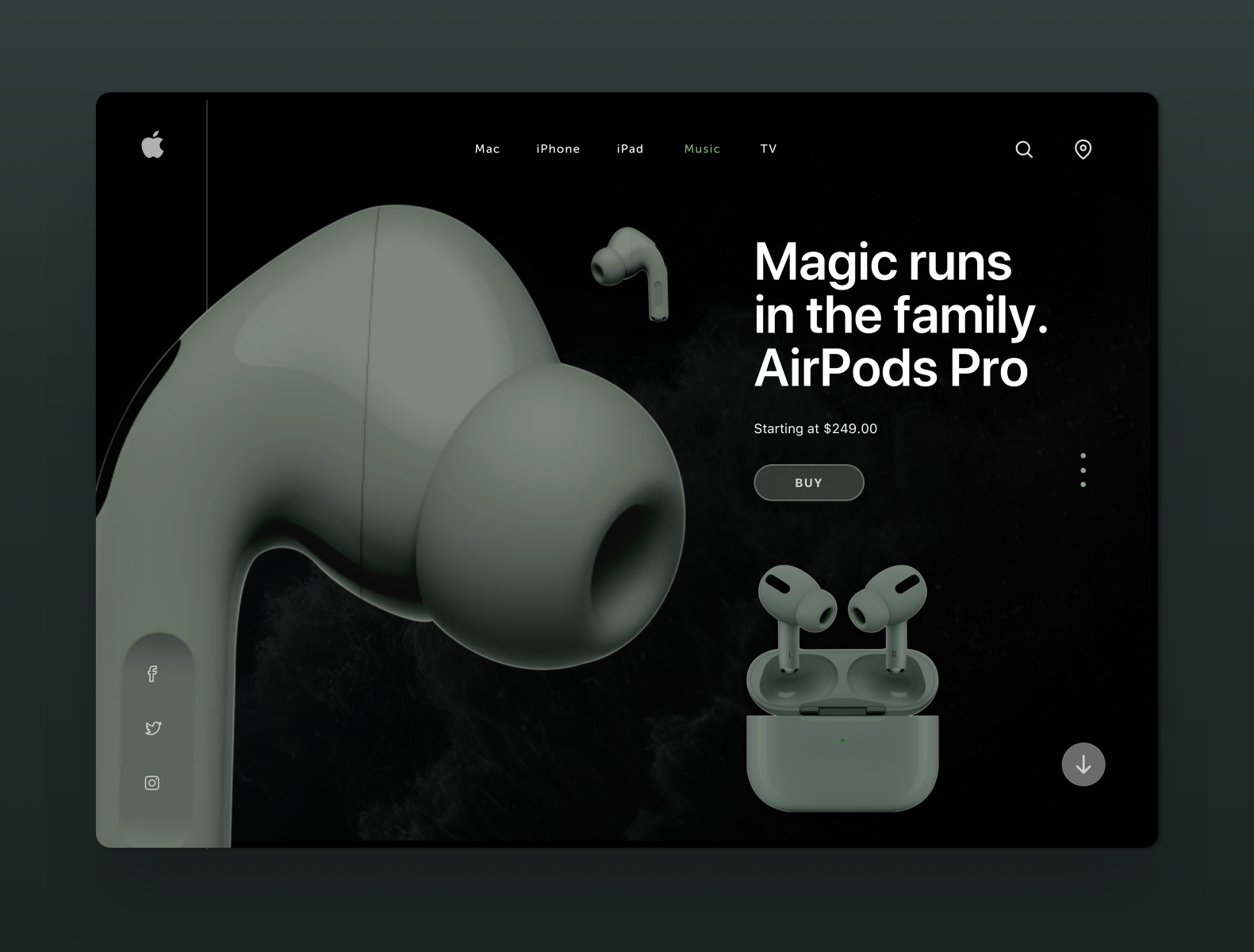 iOS Airpods Pro - Landing Page by Ravikant Joshi on Dribbble