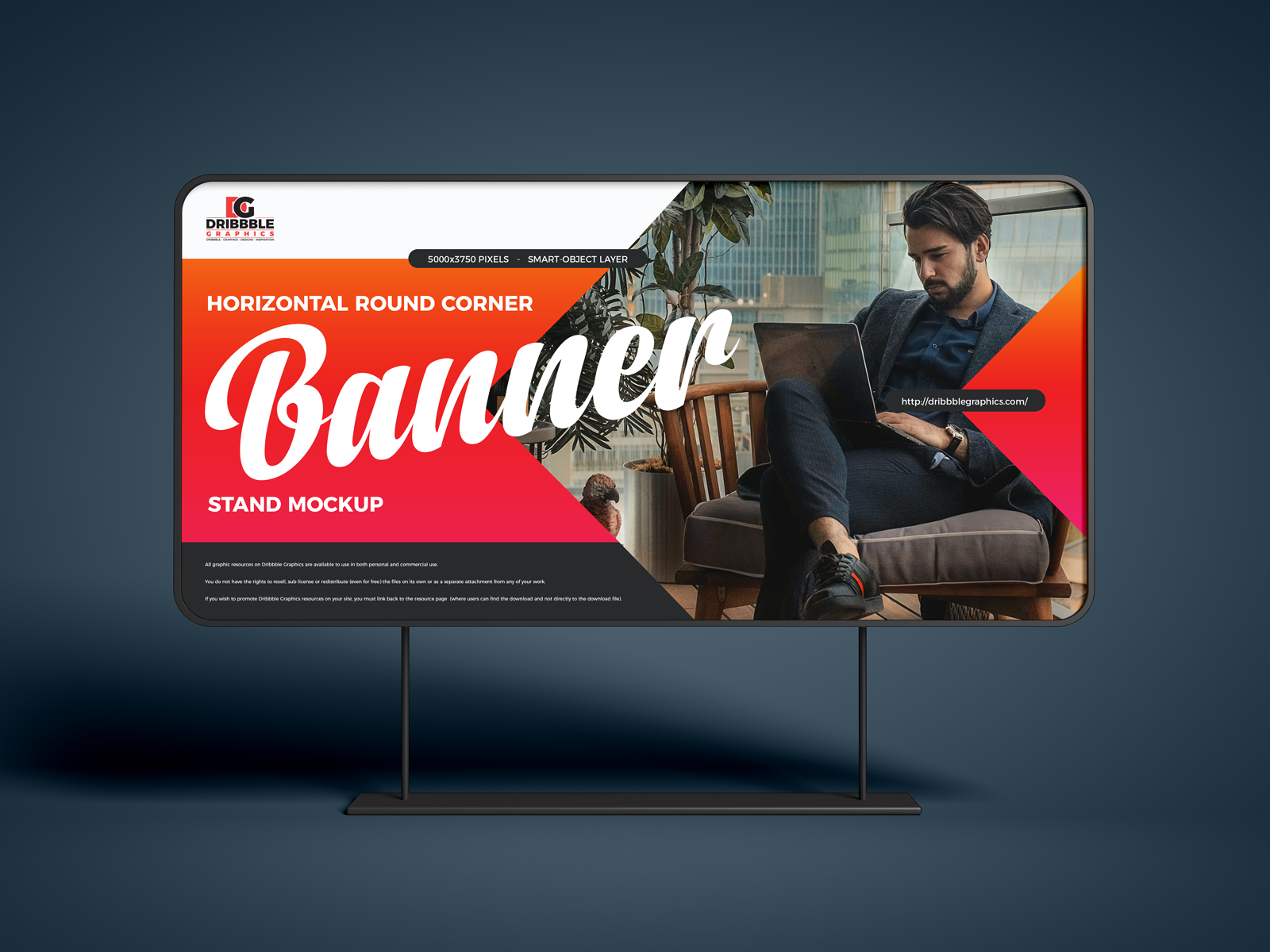Free Horizontal Round Corner Banner Mockup by Jessica Elle on Dribbble