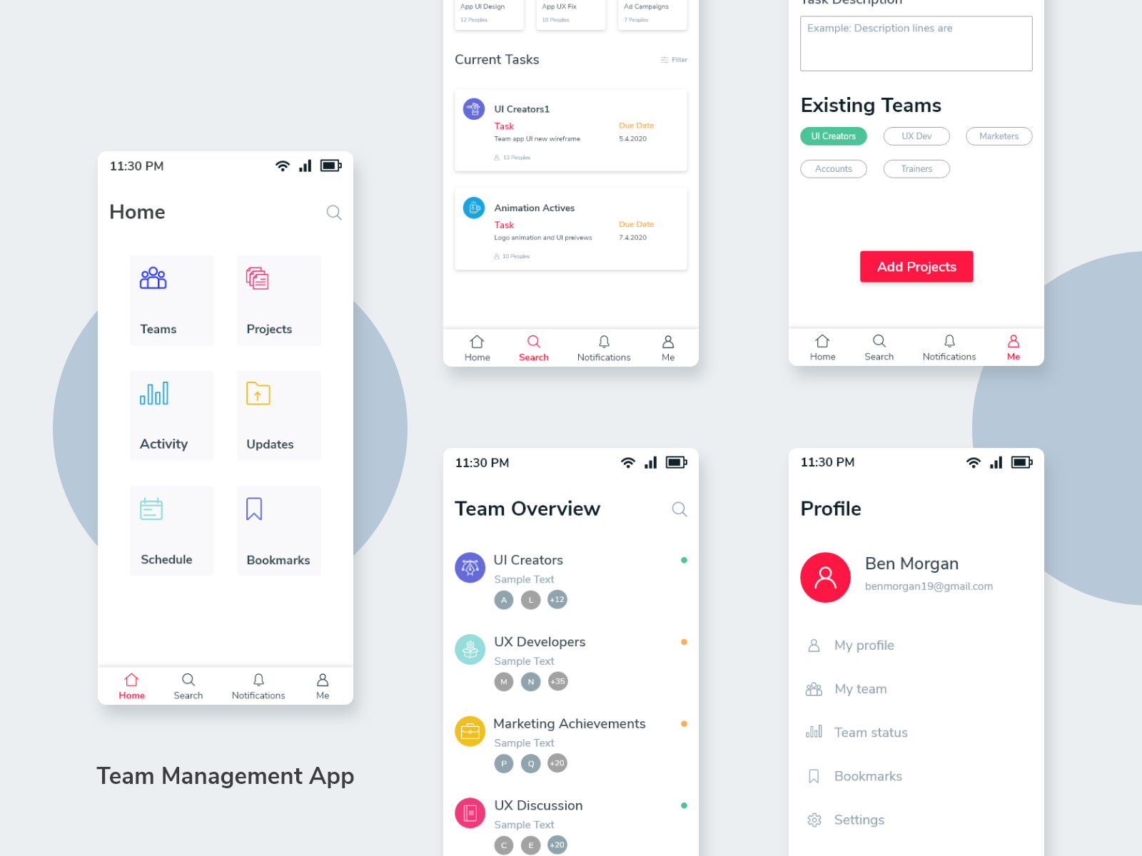 Team Management App by Karthikraja on Dribbble