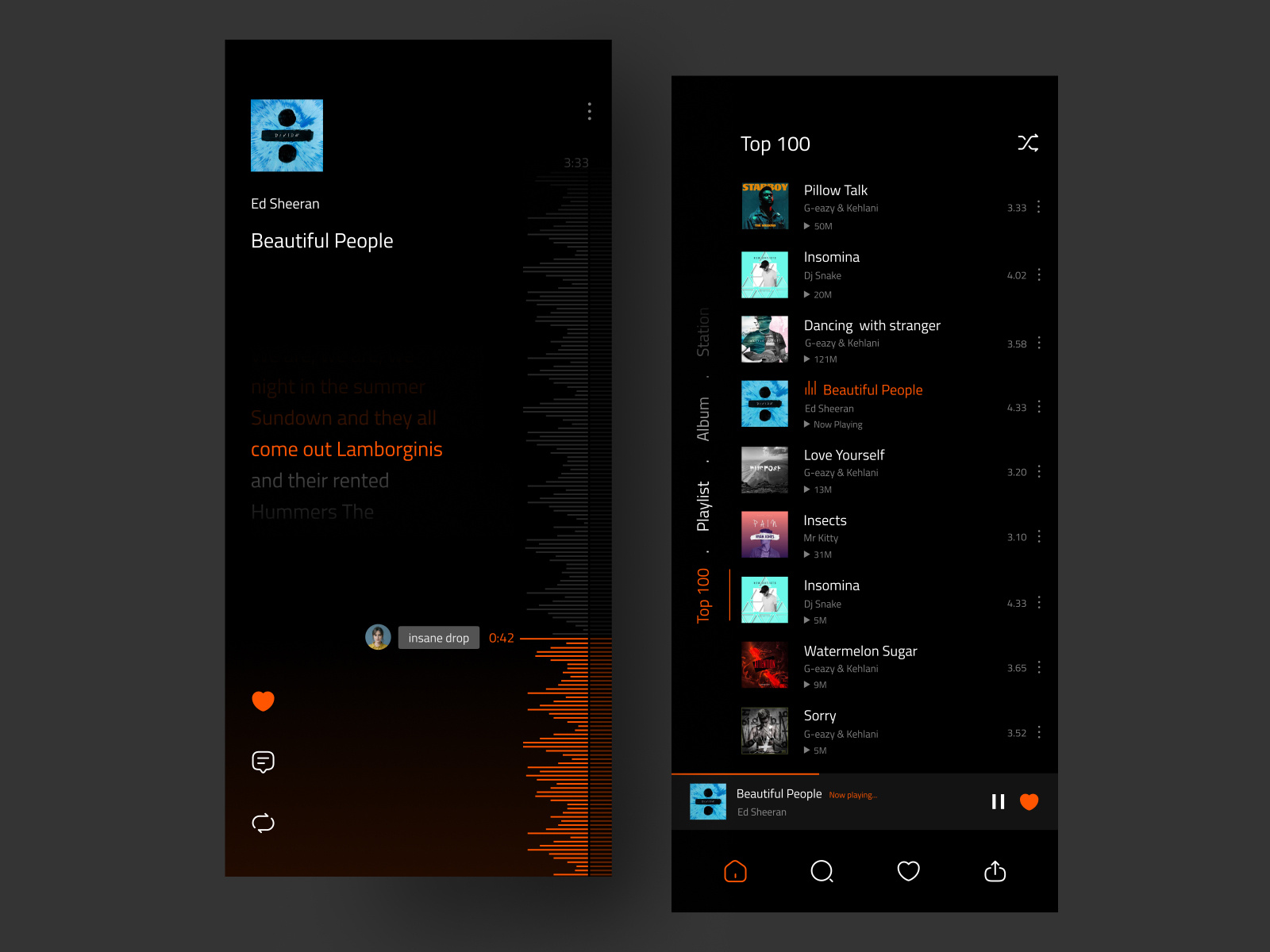 Soundcloud -Music app Concept Design by intorque on Dribbble