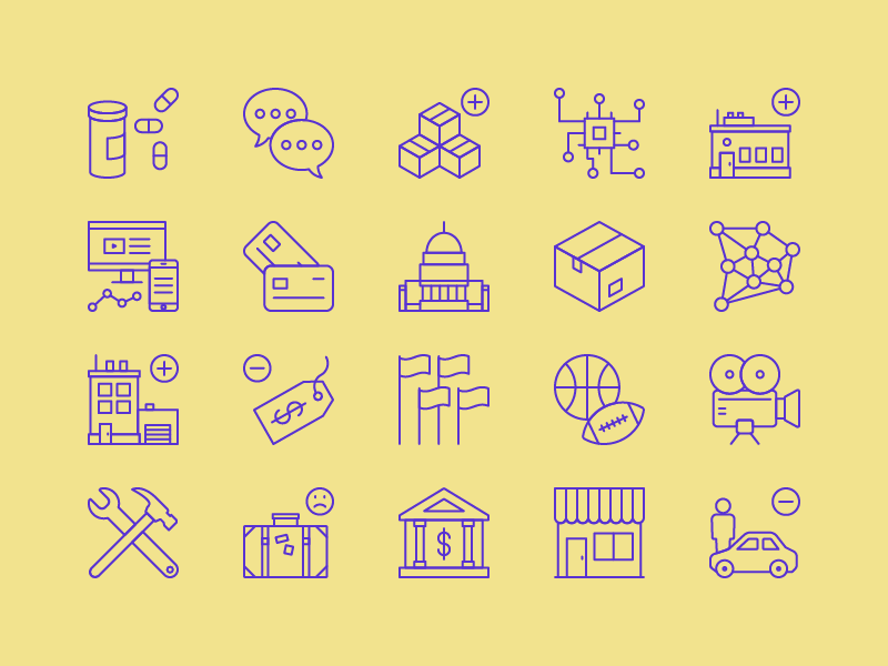 Random Icons - Round 3 by Tim Comstock on Dribbble