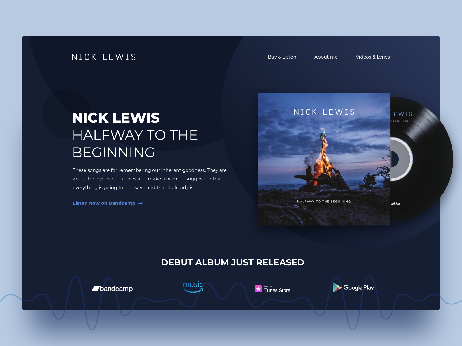 Nick Lewis Landing Page by App'n'roll on Dribbble