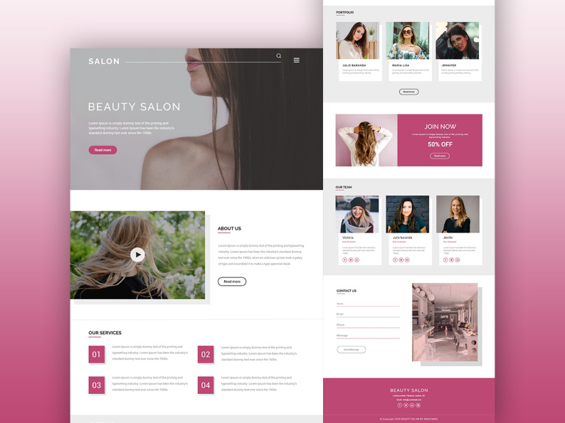 Hair Salon Landing Page Template by Shazzadul on Dribbble