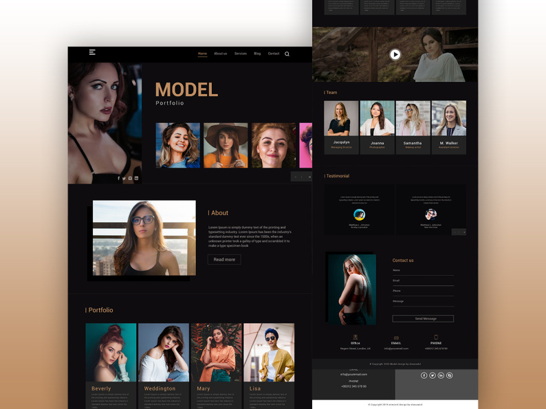 Model Agency Landing Page by Shazzadul on Dribbble