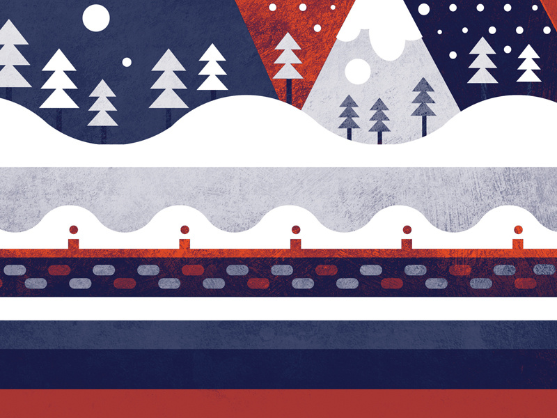 Snowy scenery illo WIP by James Eade on Dribbble