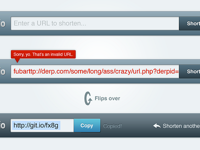 git.io URL shortener by Jason Long for GitHub on Dribbble