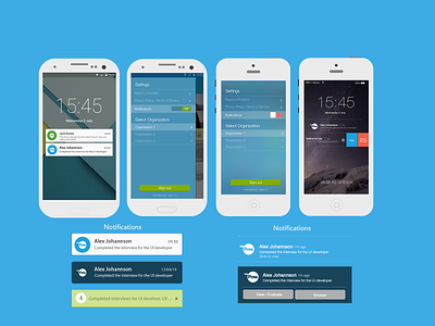 Push notifications for iOS8 and Android 5.0 by Mariana Garcia on Dribbble
