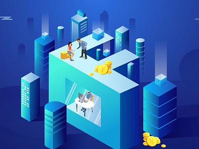 isometric letter F illustration by Amelia Tse on Dribbble