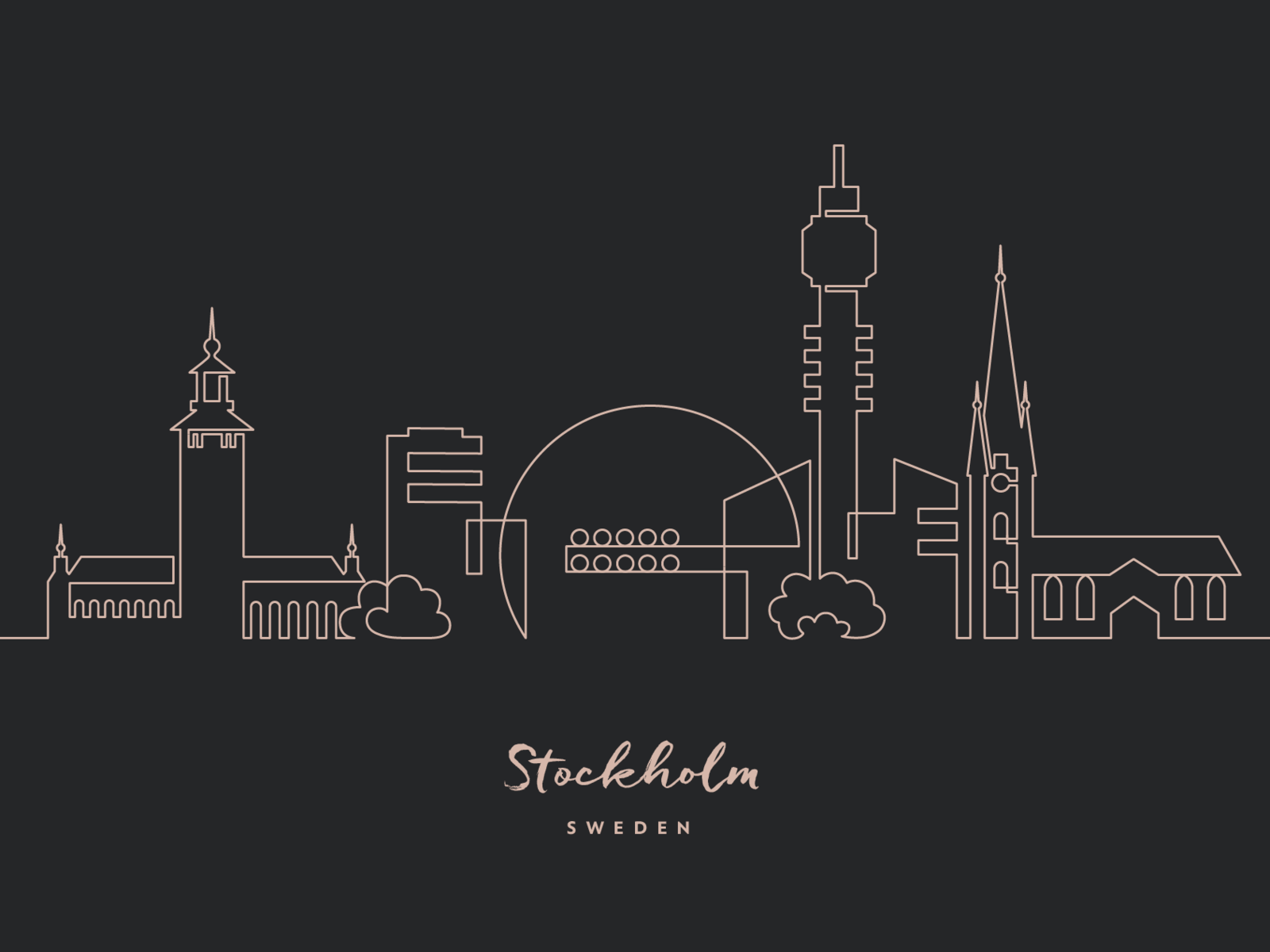 One line Stockholm by Amanda Fässberg on Dribbble
