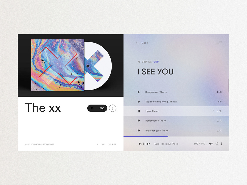 Music Player UI concept by Maryna for Fireart Studio on Dribbble