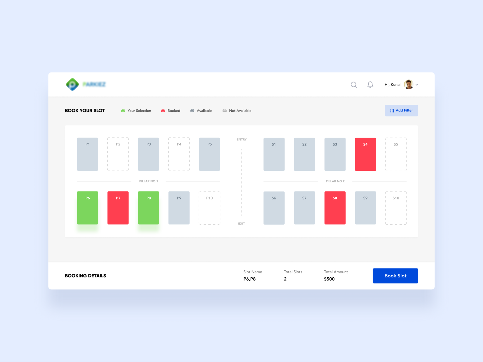 Car Parking Admin Panel UI by Kunal Deshmukh on Dribbble