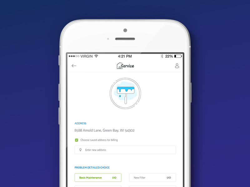 Home Service App Second Screen by Gabriela Namașco on Dribbble
