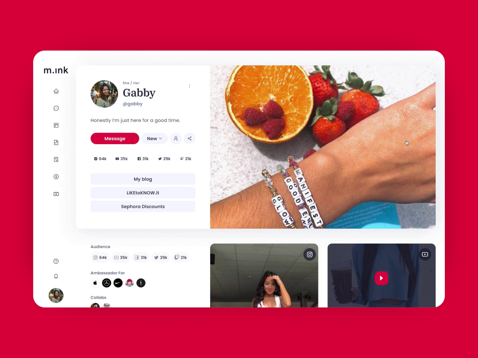 Mink social media influencer profile by Scott Perket for Forge Studio ...