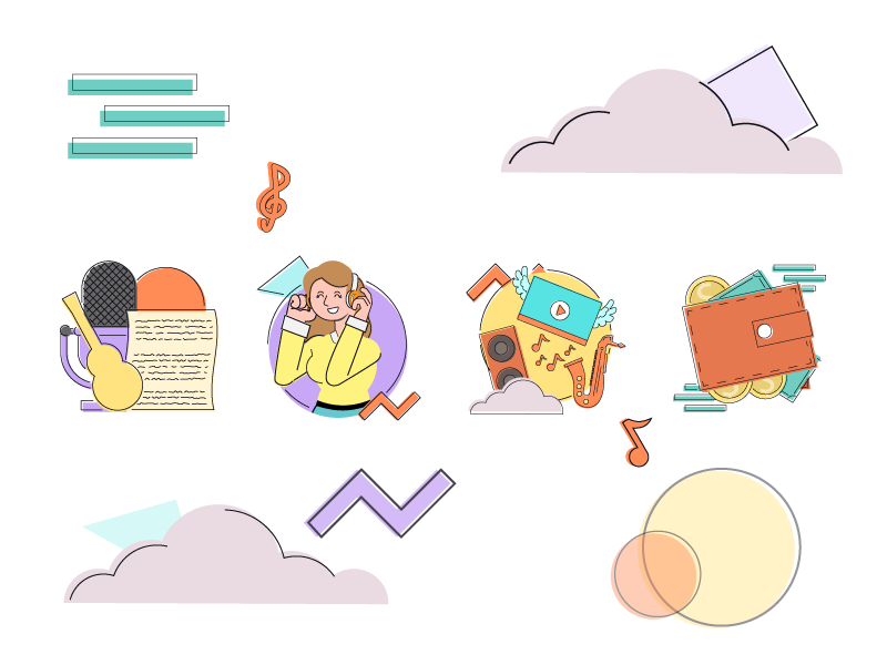 Musical Icons by Josh Cunliffe for Wyzowl on Dribbble