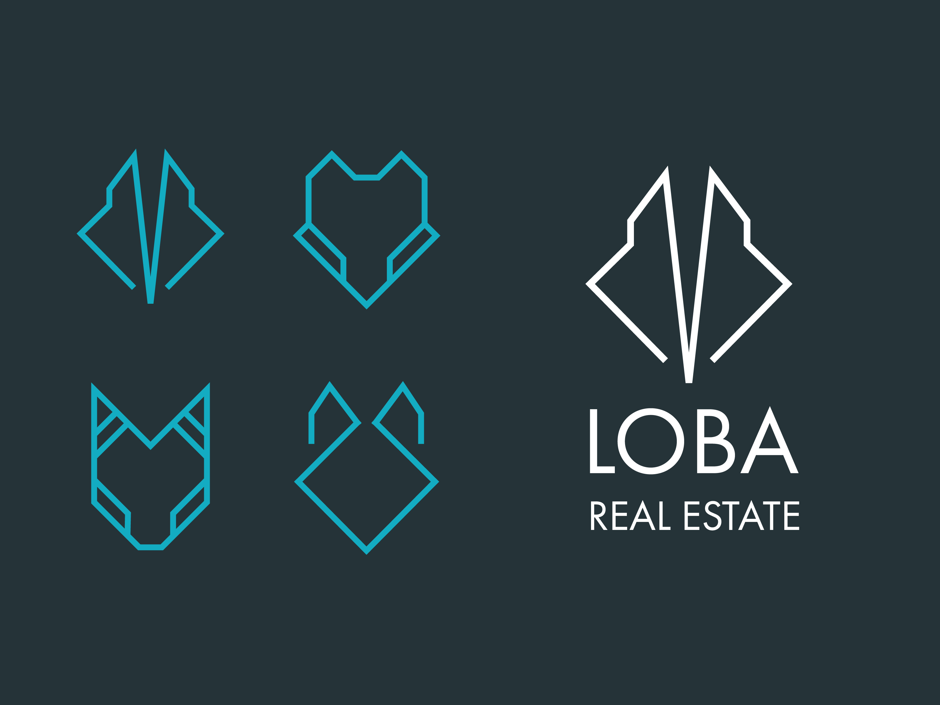Minimal wolf logo for the real estate company by Julia Gladysh on Dribbble