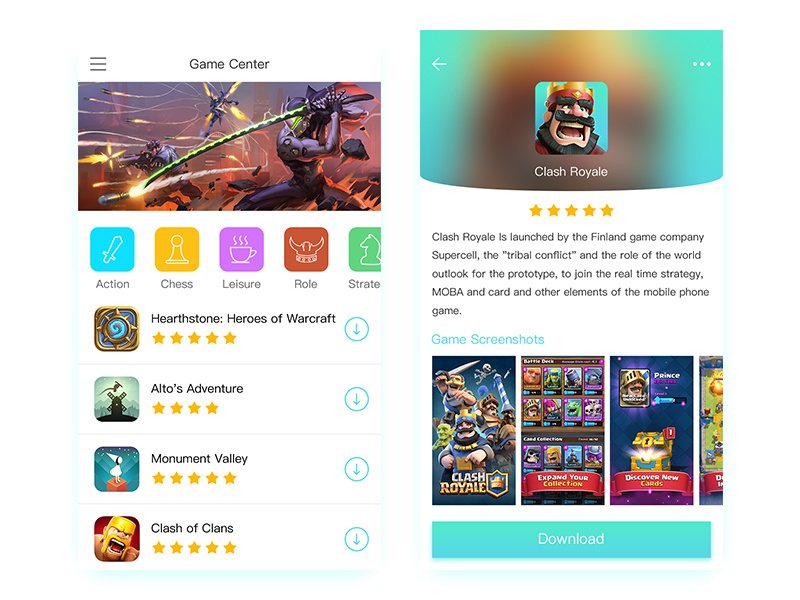 Game Center by yu0910 on Dribbble