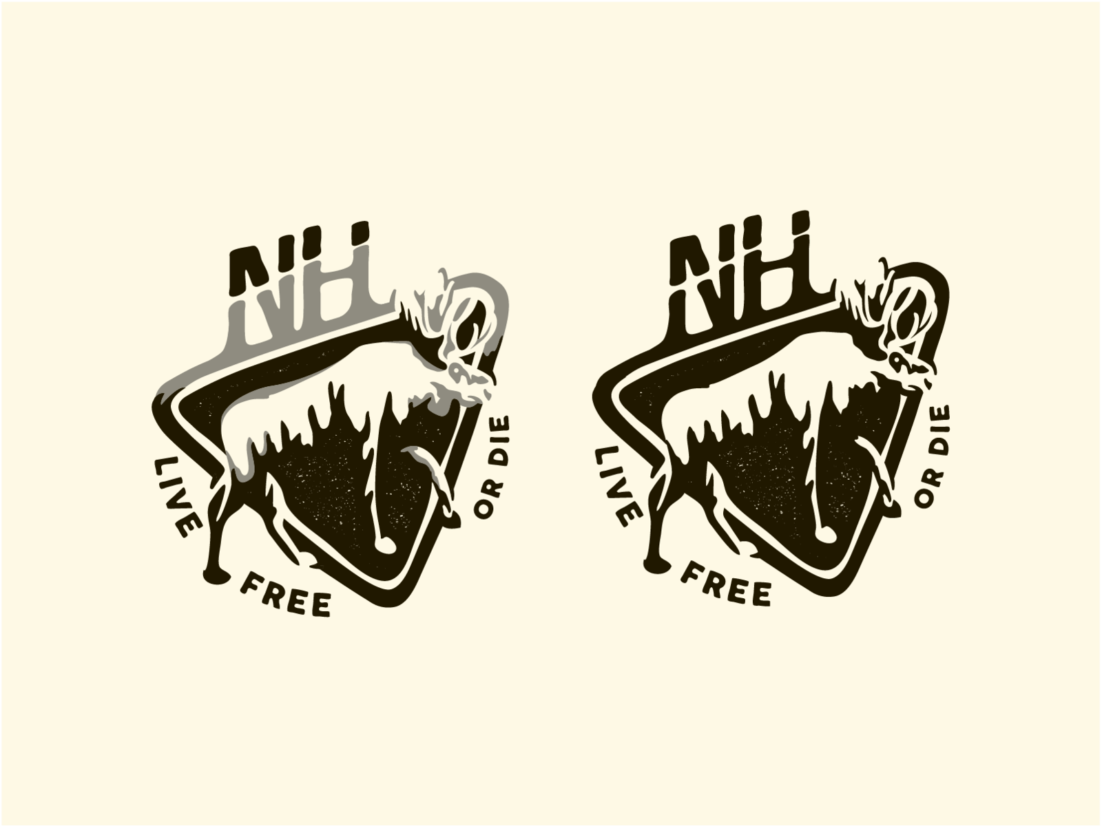 Nh Moose Grunge Badge by Rick Barker on Dribbble