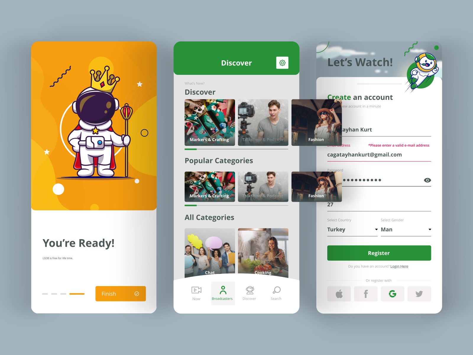 Streamer Database Mobile UI/UX Design by H. Cagatayhan Kurt for Bluefy ...