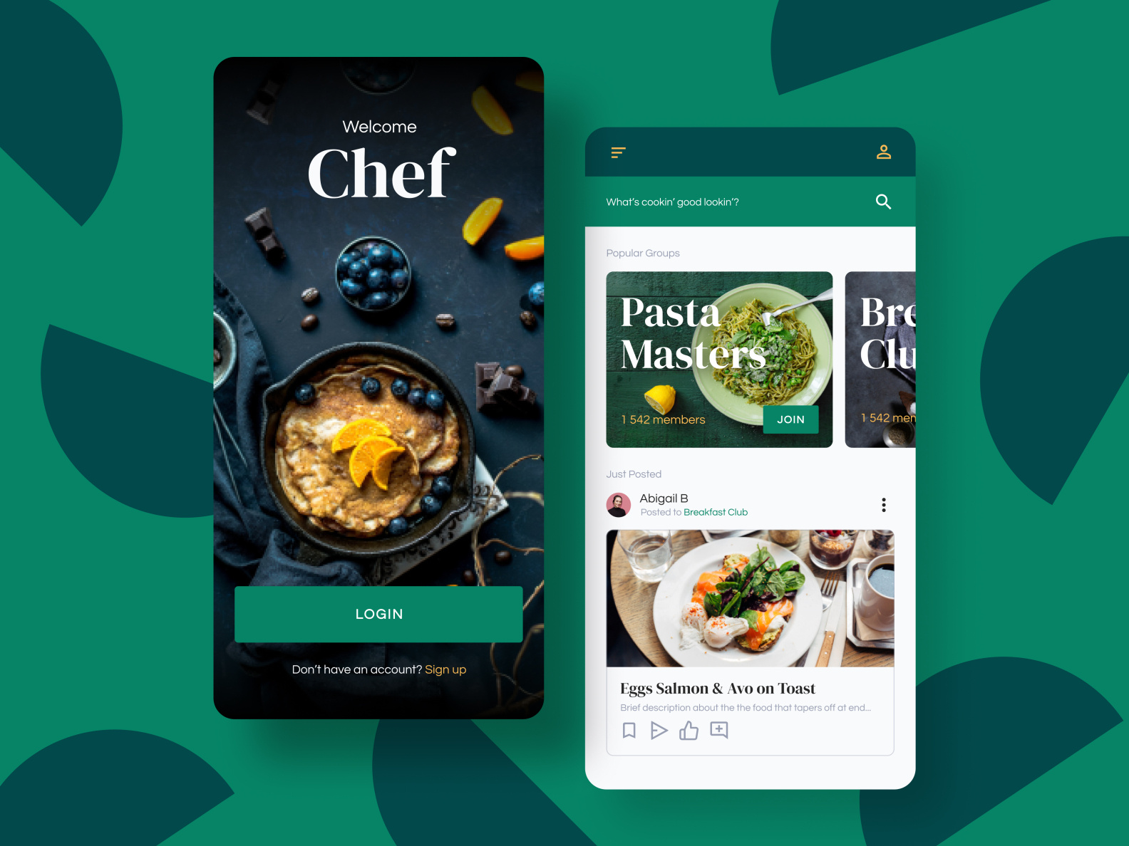 Chef App by Pamela Duursema on Dribbble