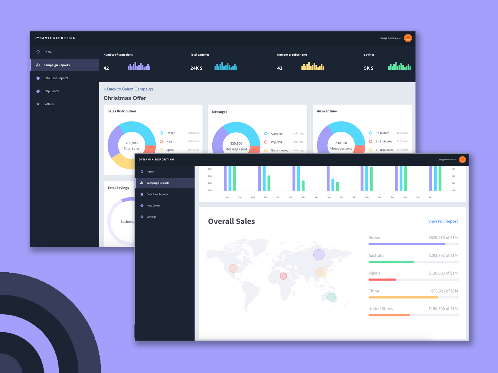 Reporting interface UI design by Raluca Dermengiu on Dribbble
