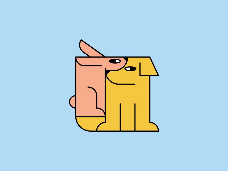 Square Rabbit and Dog by Judith Cornejo on Dribbble