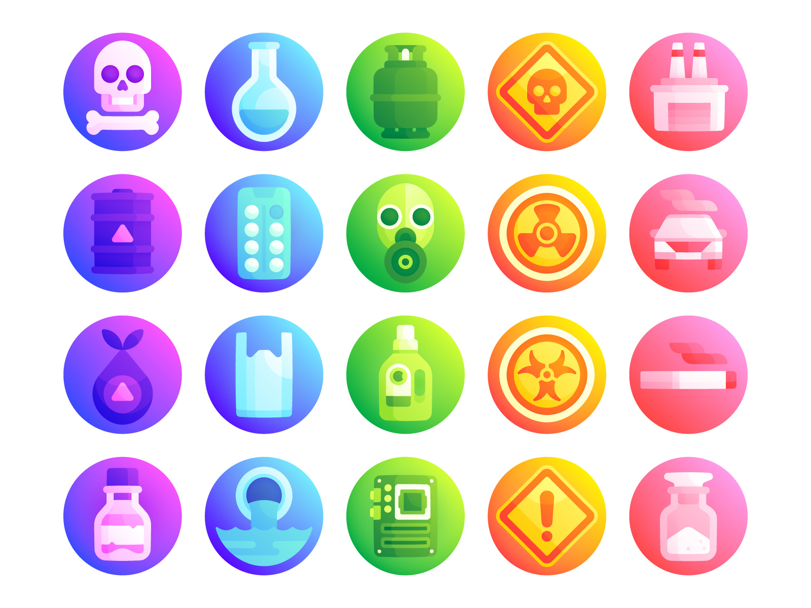 Toxic icons by Ruth and Sira on Dribbble