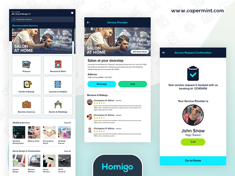 Homigo - Service at your Doorstep by Capermint on Dribbble
